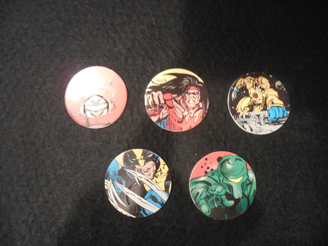 Vintage set of 5 x/men pogs /milk caps | Etsy