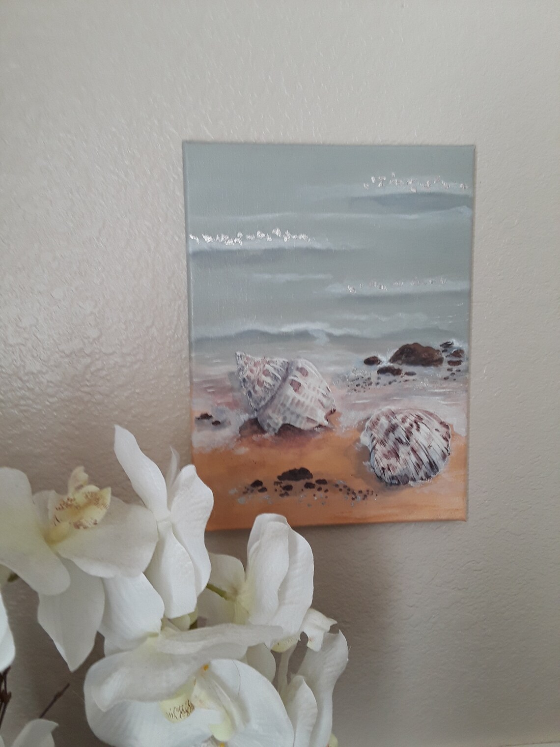 4 Tropical Shell Paintings 8x10 Acrylic Artwork With - Etsy