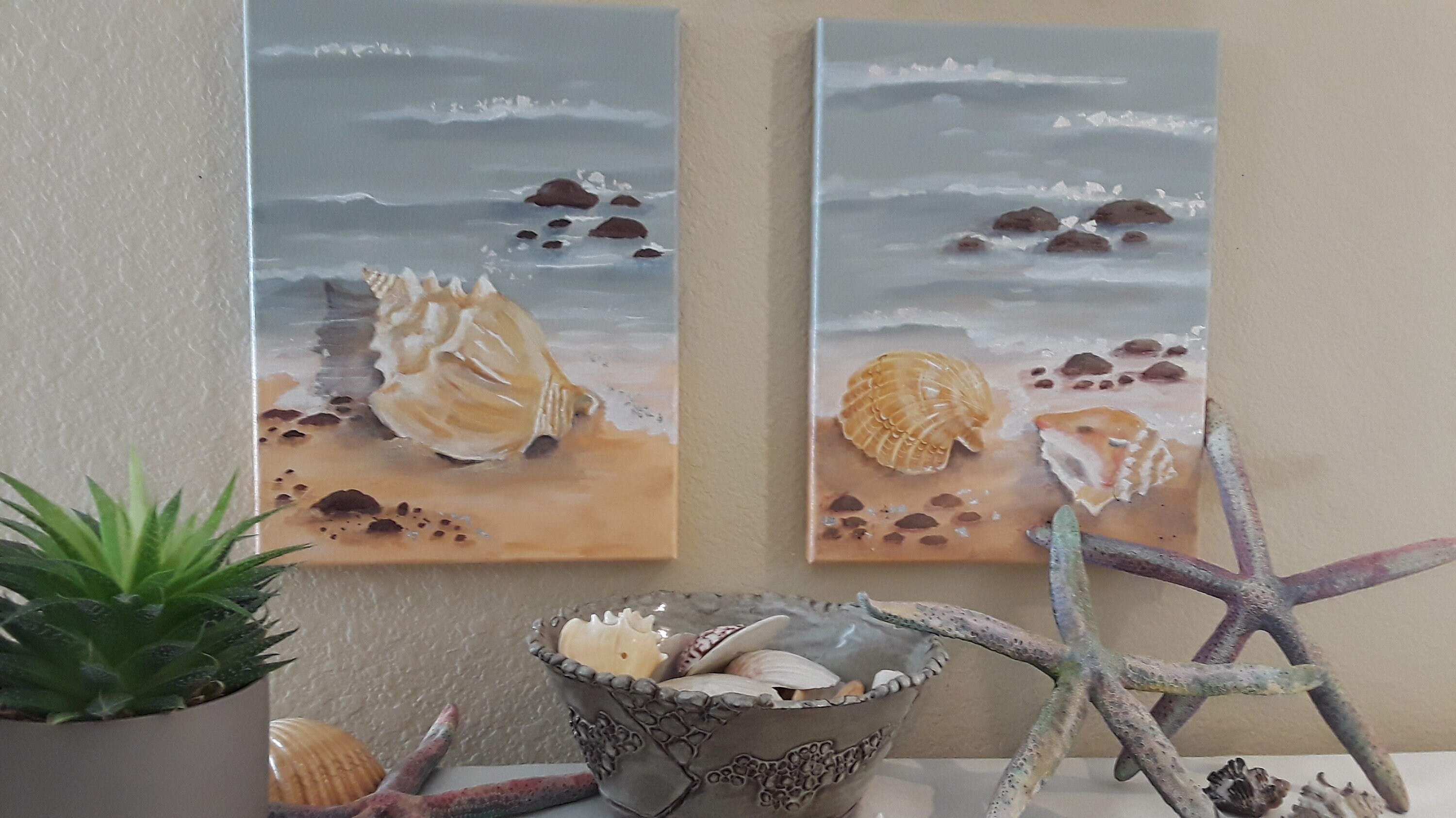 Pintura de conchas marinas arte original acrílico de 8x10 con - Etsy España