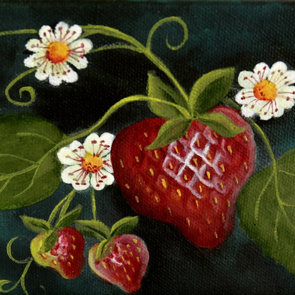 Strawberries Painting - Etsy