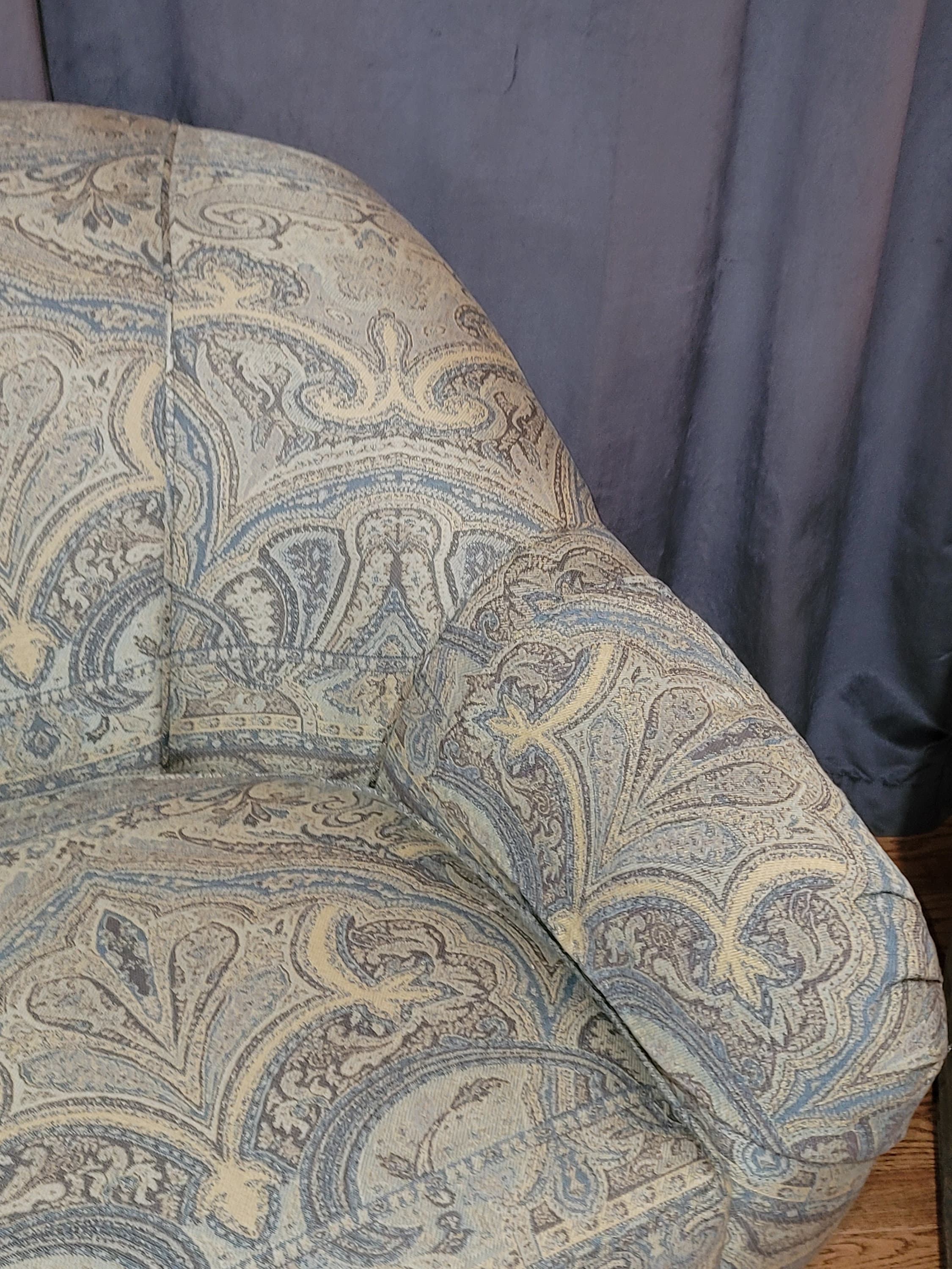 Swivel Club Chair, Ethan Allen, Green Paisley Pattern - Etsy
