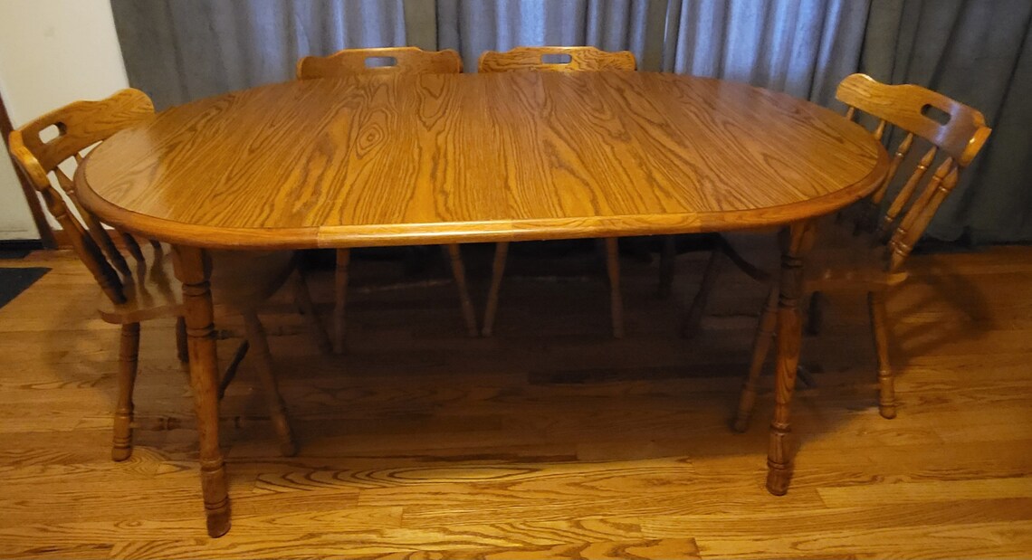 Spindle Back Oak Wood Chair - Etsy