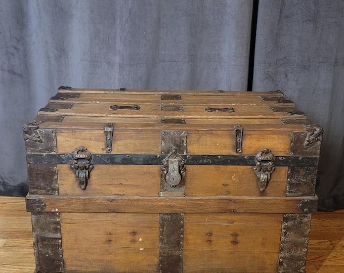 Antique Steamer Trunk Coffee Table - Etsy