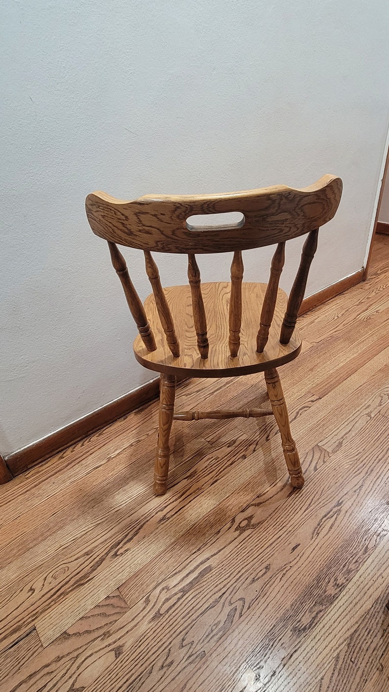 Spindle Back Oak Wood Chair - Etsy