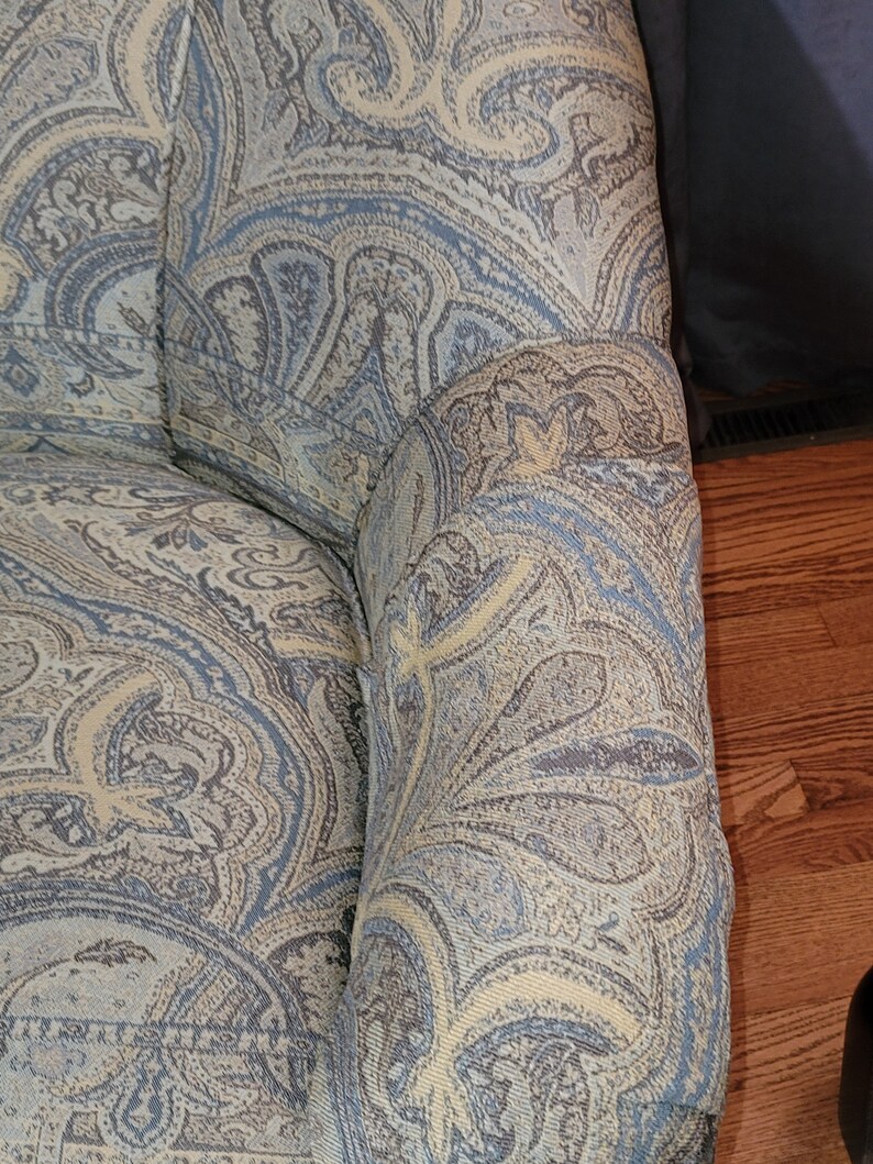 Swivel Club Chair, Ethan Allen, Green Paisley Pattern - Etsy