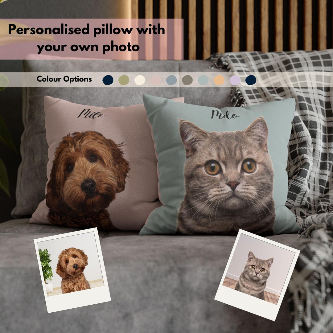 Personalized Pet Pillow Using Pet Photo, Custom Dog Cushion, Dog Photo ...