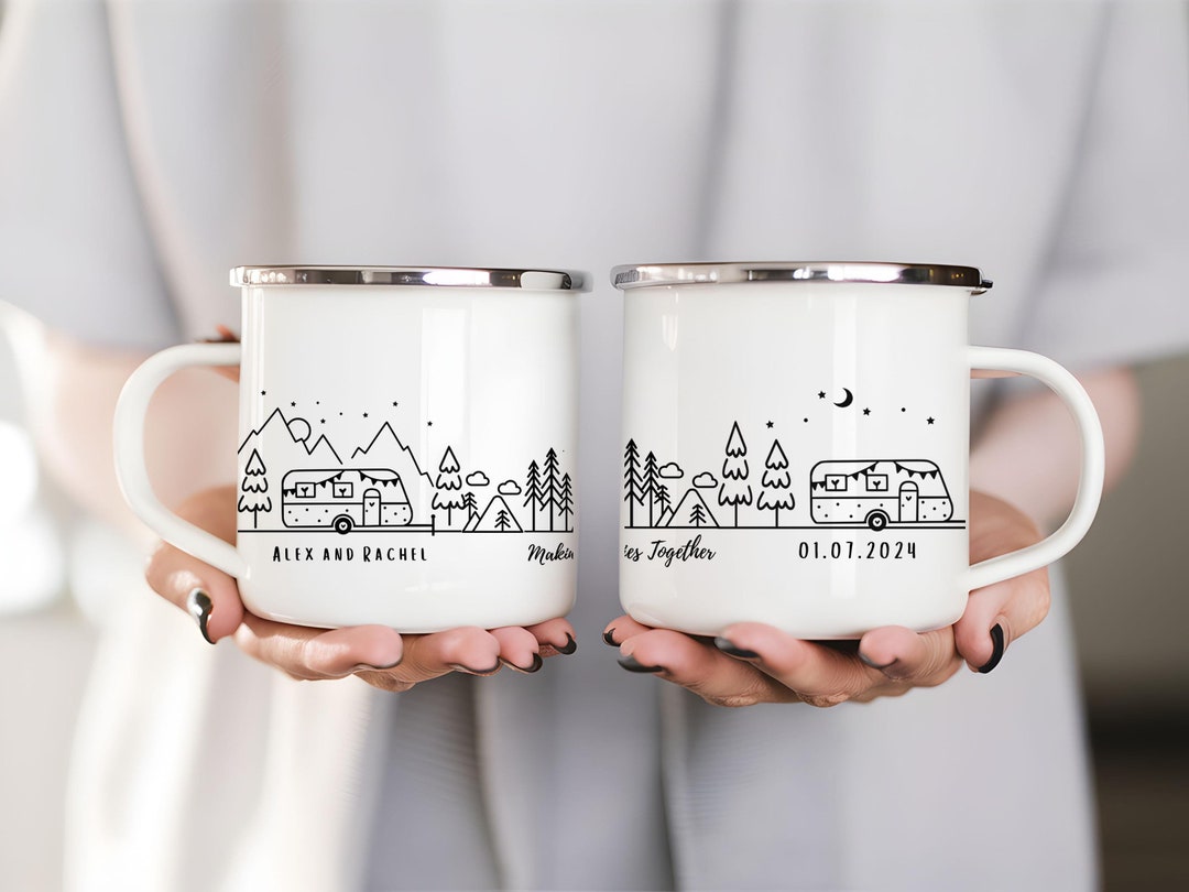 Personalised Couples Adventures Mug, Custom Camping Mug, His and Hers ...