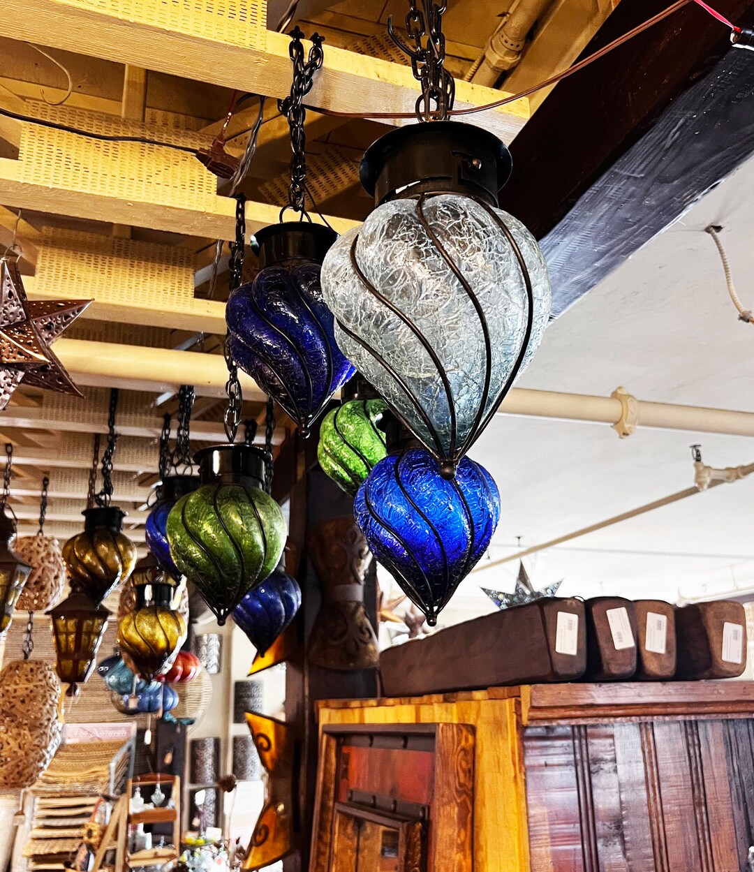 Hand Blown Glass Torch Light Pendant - Various Colors - Etsy