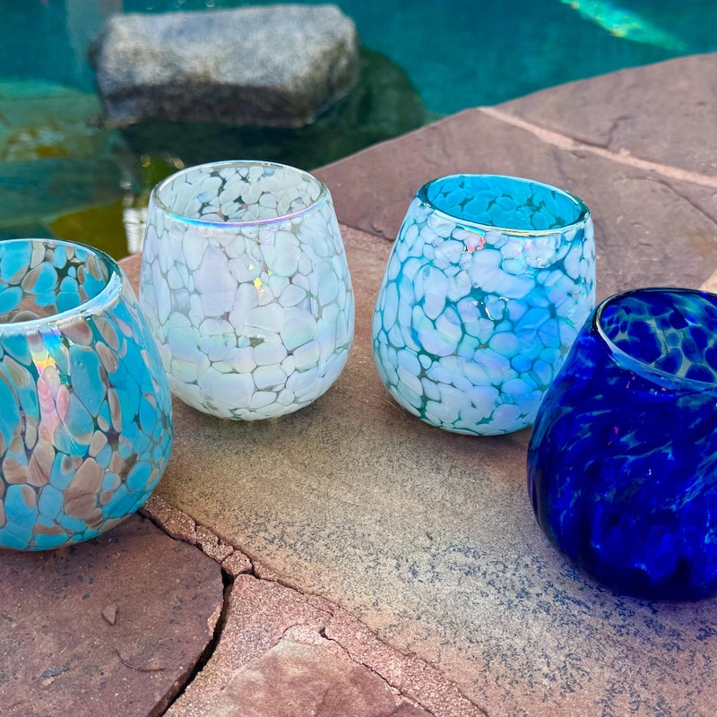 Blue Colour Wine Glasses - Etsy