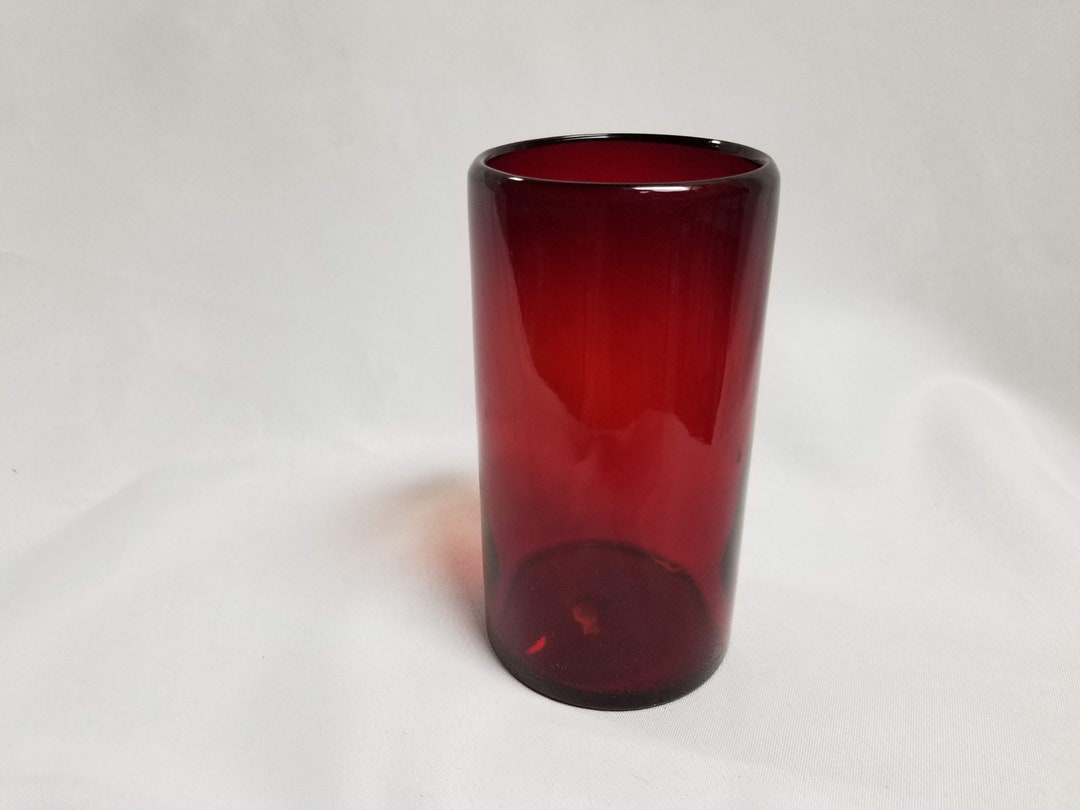1 Hand Blown Water Glass - Solid Red - Etsy