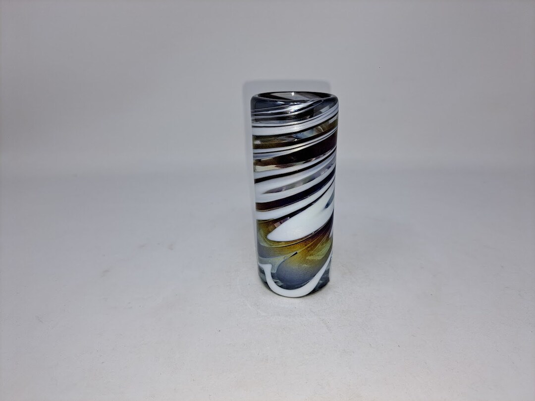 1 Hand Blown Shot Glass - Purple/white Swirl - Etsy
