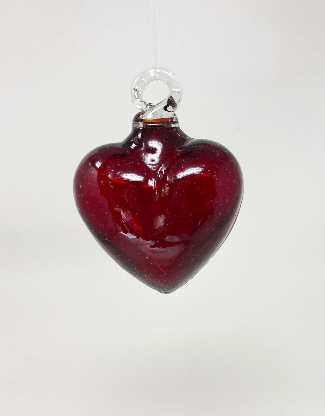 Hand Blown Glass Heart - 2.5" - Red - Etsy