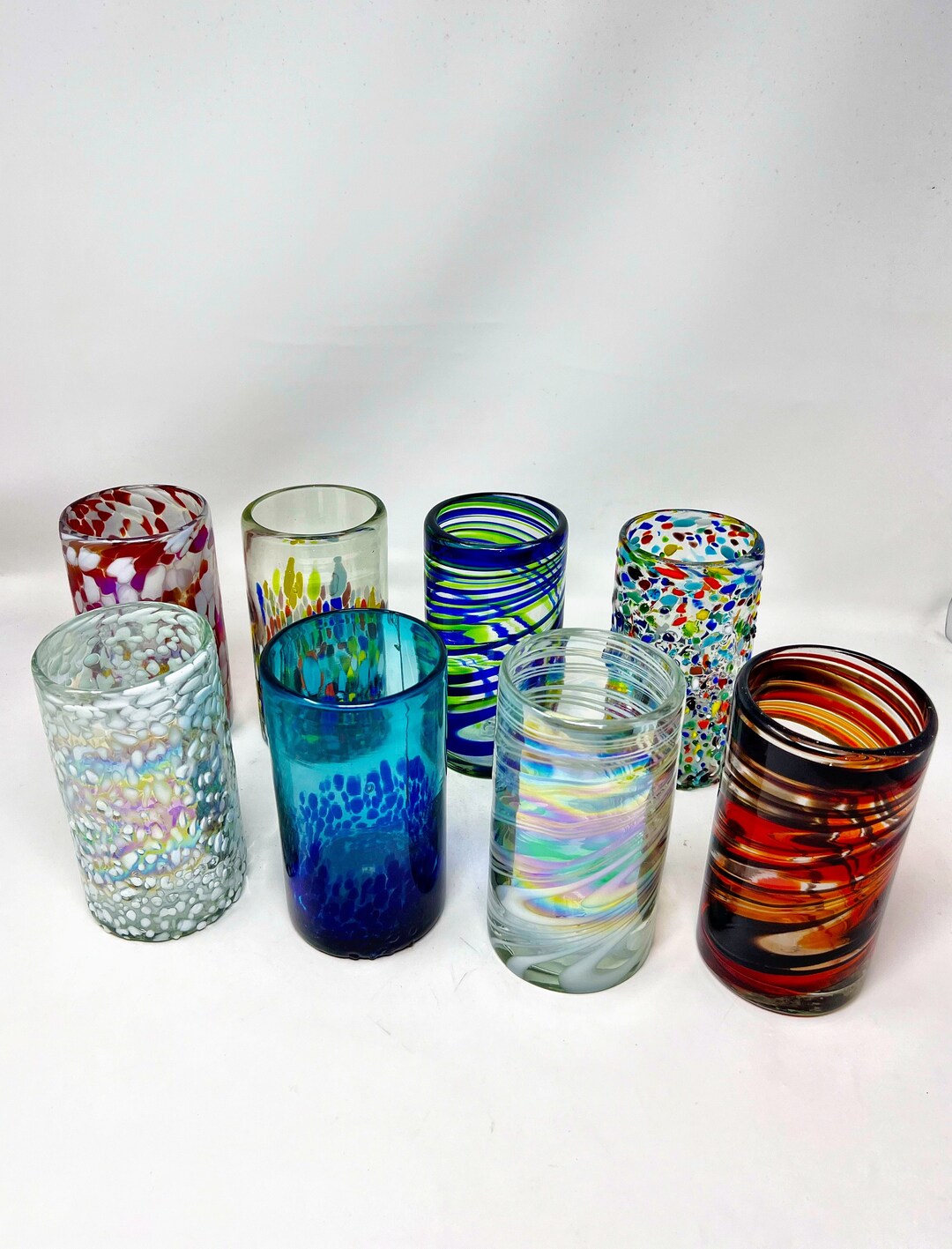 8 Assorted Glasses - Etsy