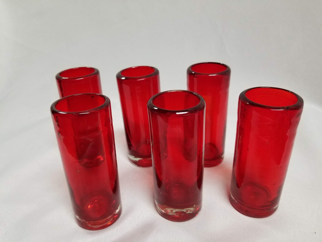 6 Hand Blown Shot Glass - Red (FREE SHIPPING) - Etsy