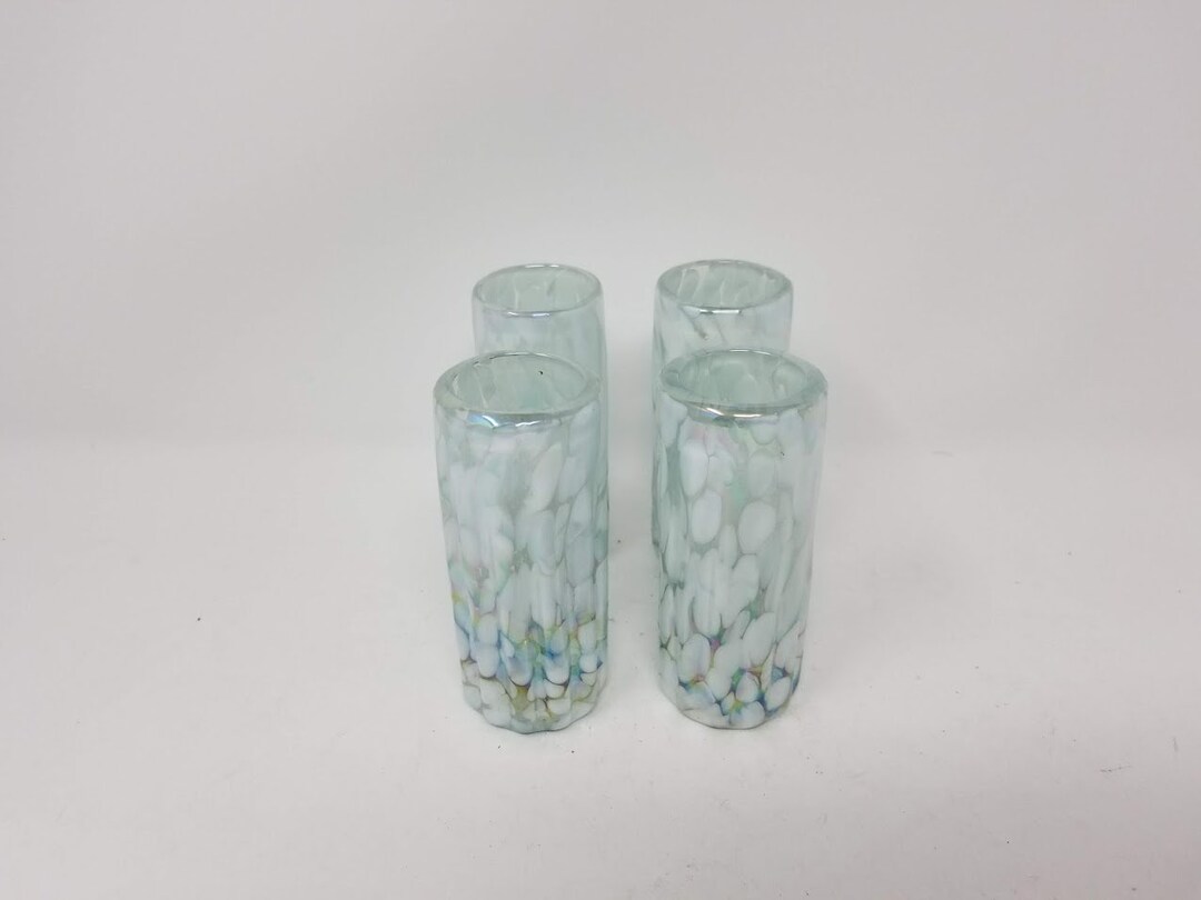 4 Hand Blown Shot Glasses White Lustre - Etsy