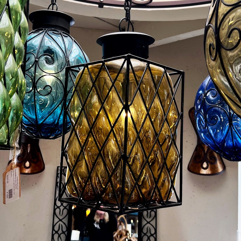 Blown Glass Pendant Light - Etsy