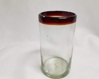 Red Rim Glass - Etsy