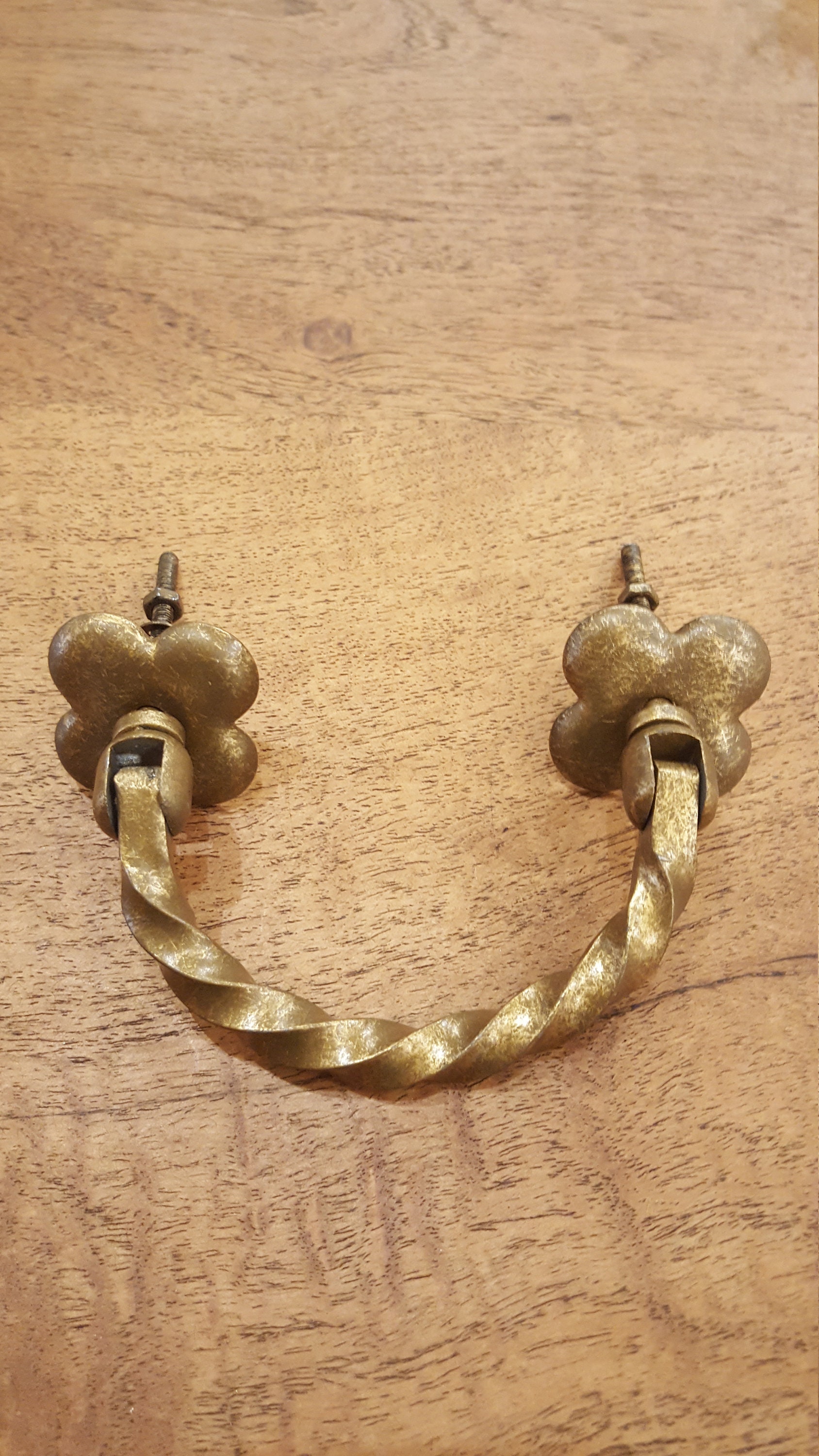 6 Iron Flower Ring Pulls - Bronze/gold 2 Hole - Etsy