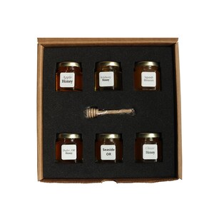 Honey Gift/sample Box (6 45ml Glass Jars) - Etsy