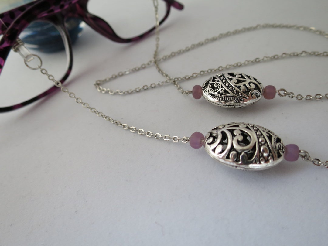 Eyeglass Chain, Silver Eyeglass Chain for Readers or Sunglasses, Pretty ...
