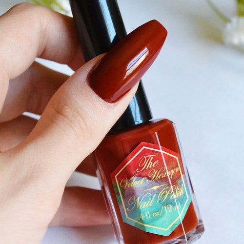 Autumn Brown Red Polish Dark Brown Nail Polish Fall Nails - Etsy