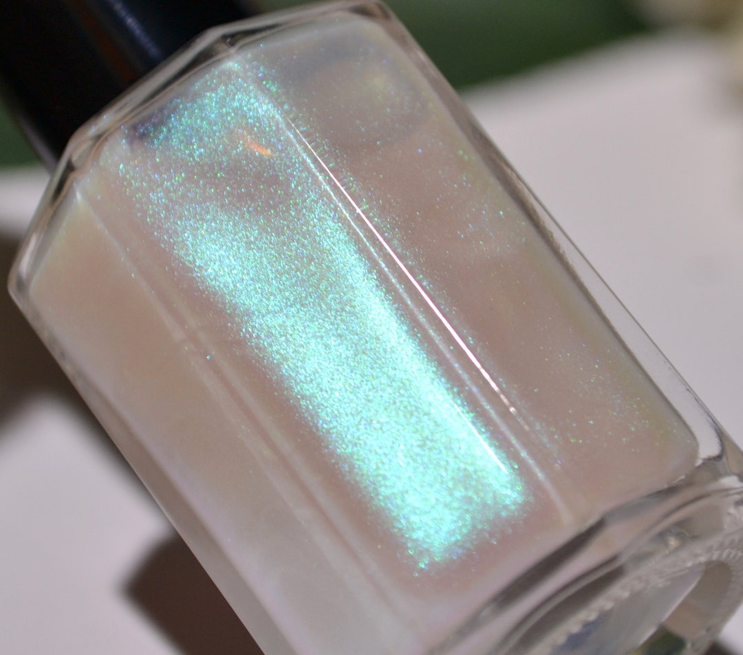 Glacier Frost Nail Polish - Bright Turquoise Iridescent Top Coat - Etsy