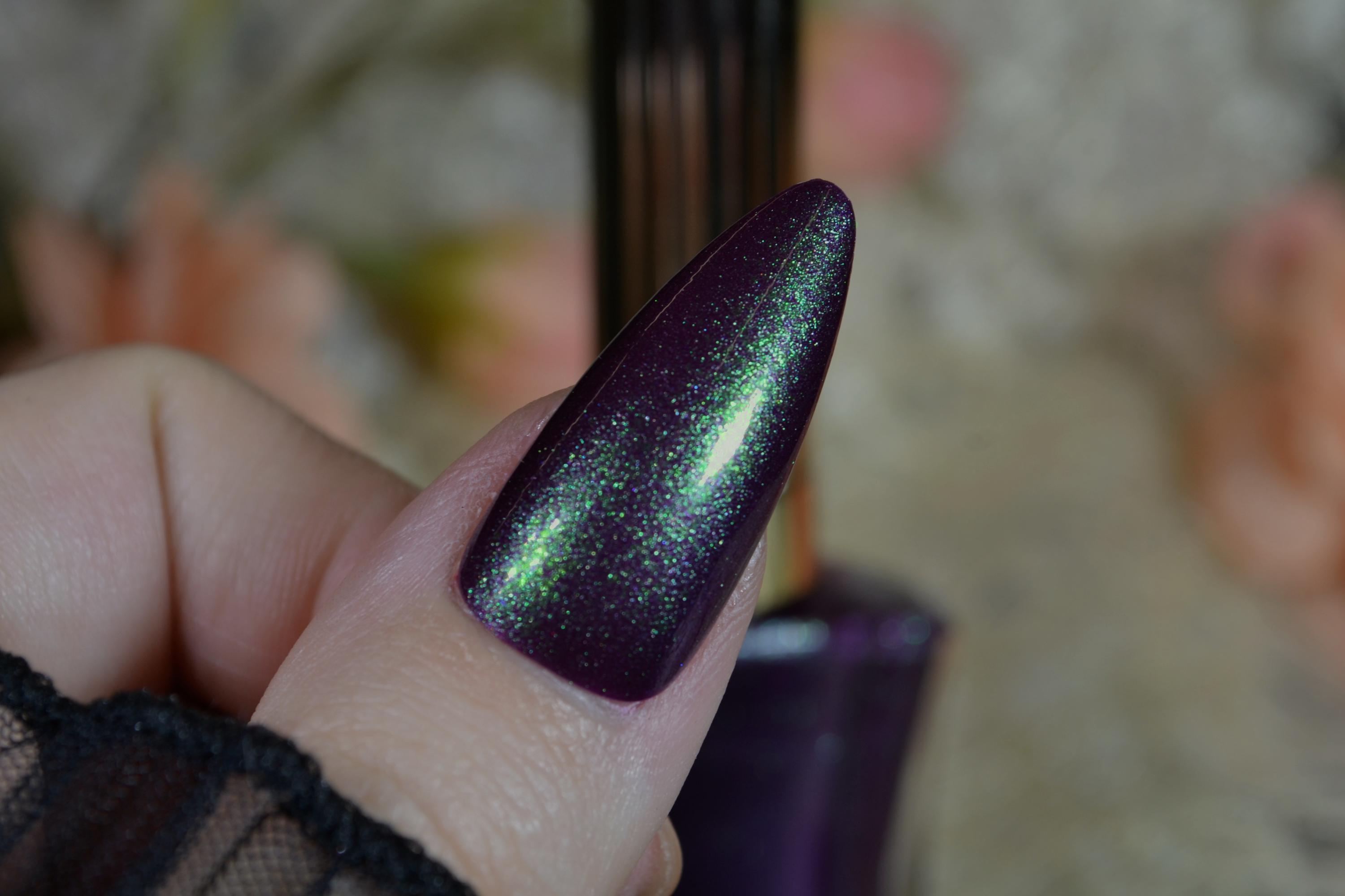 Venomous Wyrm Nail Polish - Dark Plum Purple With Emerald Green Shimmer ...