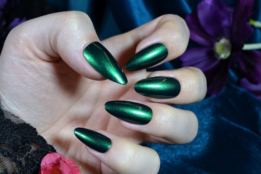 Folklore Nail Polish - Emerald Green Metallic Shimmer - Etsy
