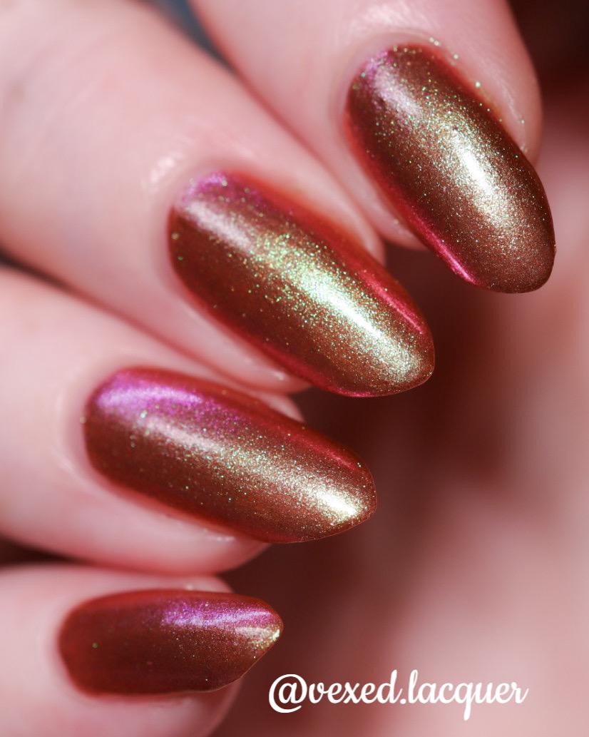 Anura Nail Polish - Medium Brown With Green/red Colorshift Shimmer - Etsy