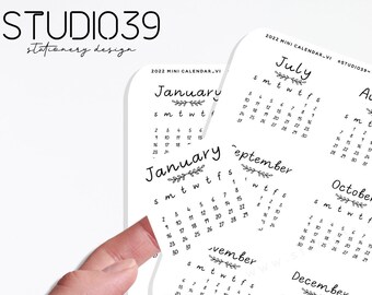 Mini Calendar Stickers | Etsy