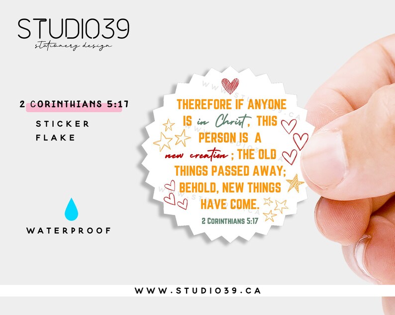 2 Corinthians 5:17 Bible Verse Waterproof Sticker Flake - Etsy