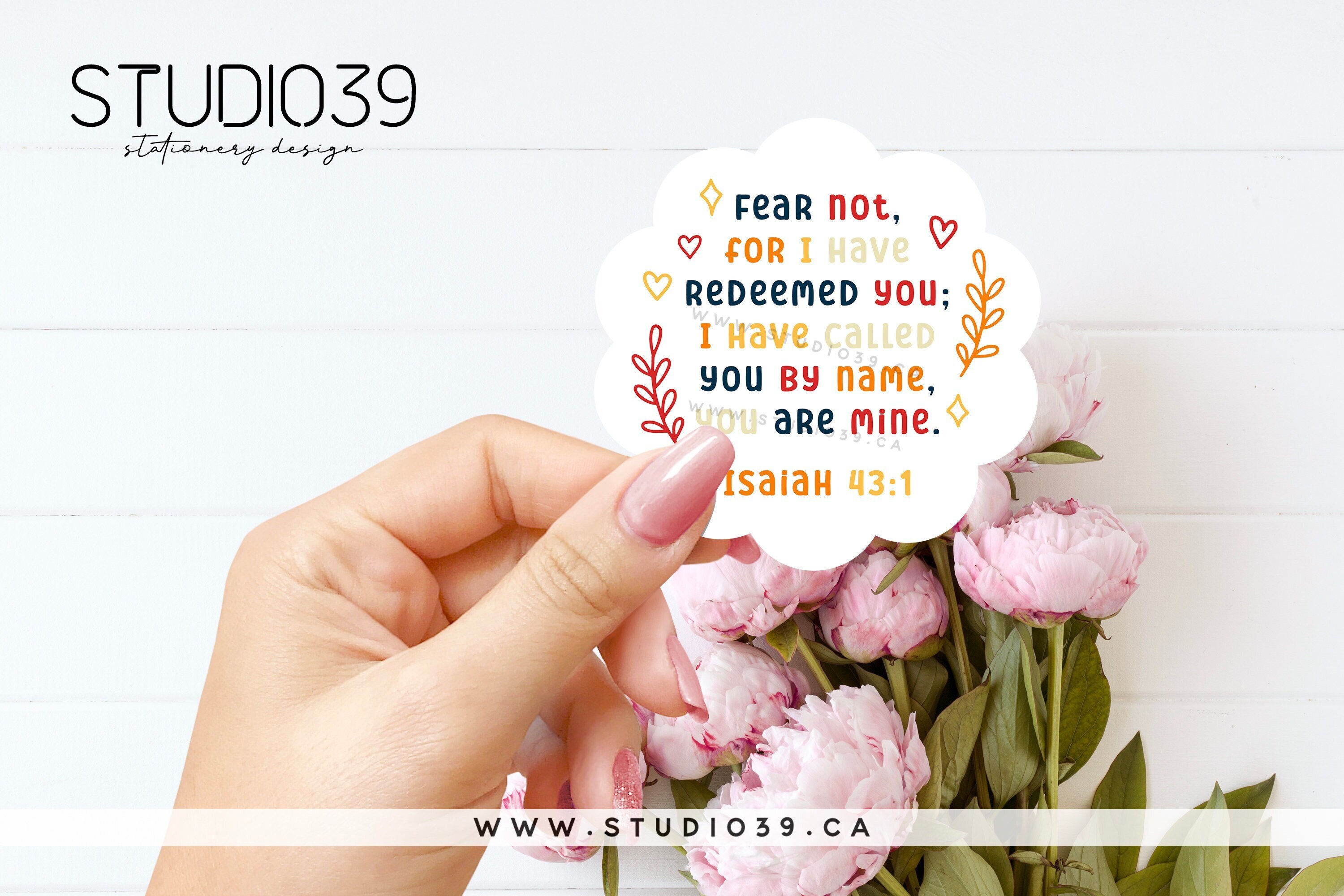 Isaiah 43:1 Bible Verse Sticker Flake, Words Sticker Flake ...