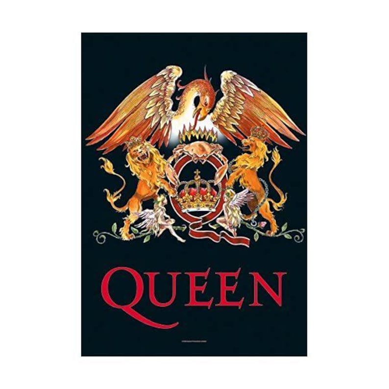 Queen Crest Logo Tapestry Cloth Fabric Poster Flag Wall Banner - Etsy
