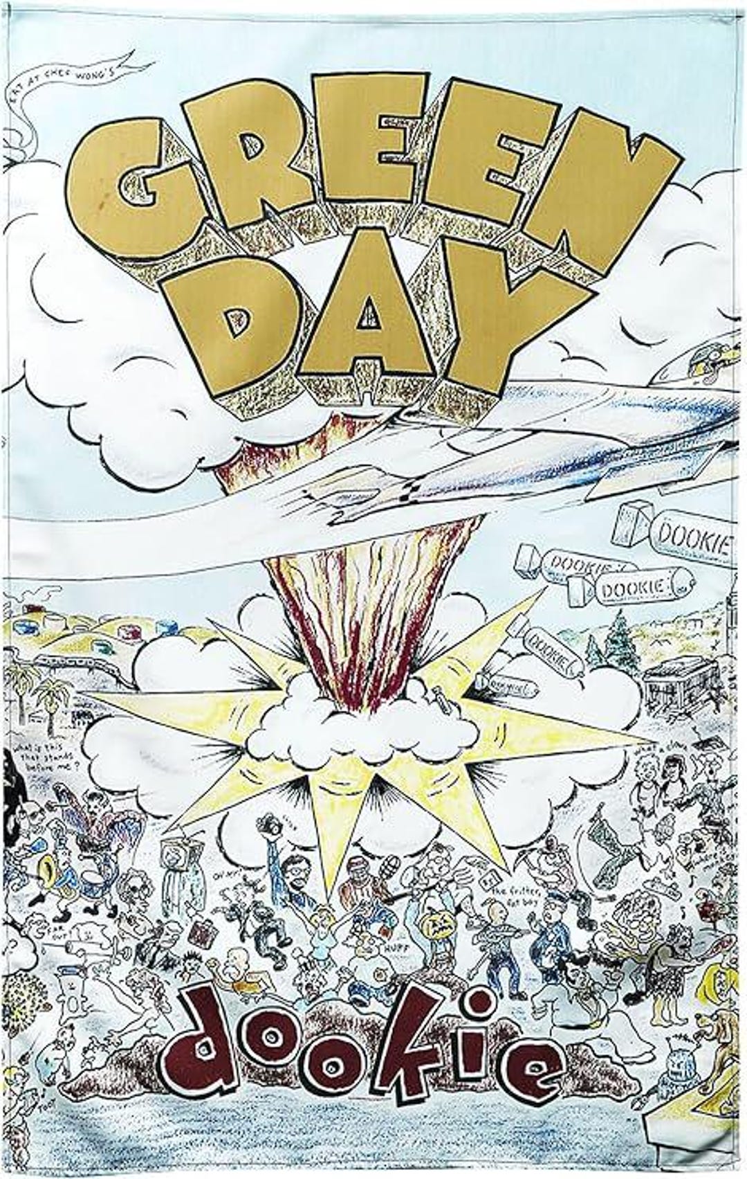 Green Day Dookie Tapestry Cloth Fabric Poster Flag Wall Banner - Etsy