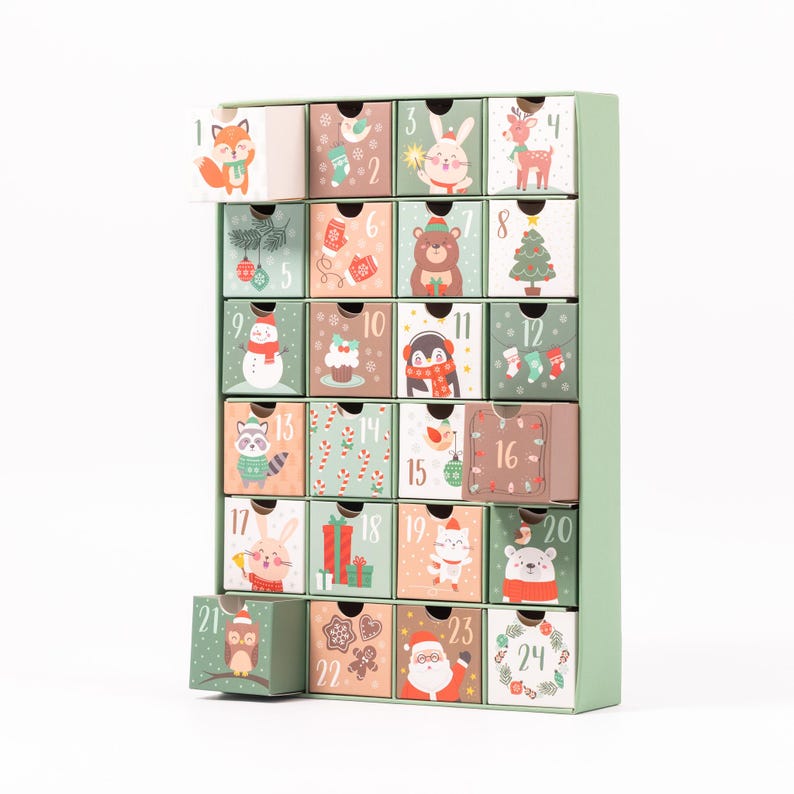 Fill Make Your Own Advent Calendar 24 Days 1-24 Draws Christmas ...
