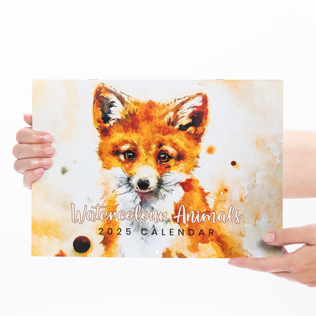 2025 Calendar Watercolour Animals Wall Monthly Planner Family Home ...