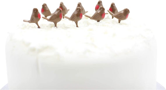 Mini Robin Christmas Cake Decorations 10 X Robins Red Robin / - Etsy