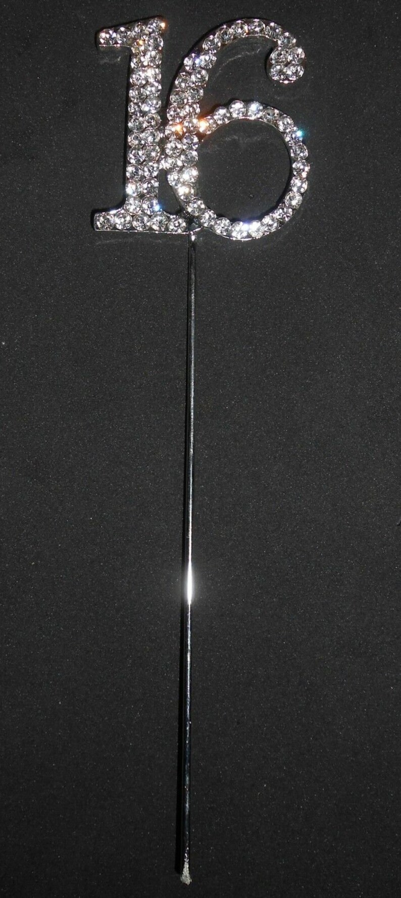 Silver Number 16 Cake Pick Topper Decoration 16th Diamante - Etsy