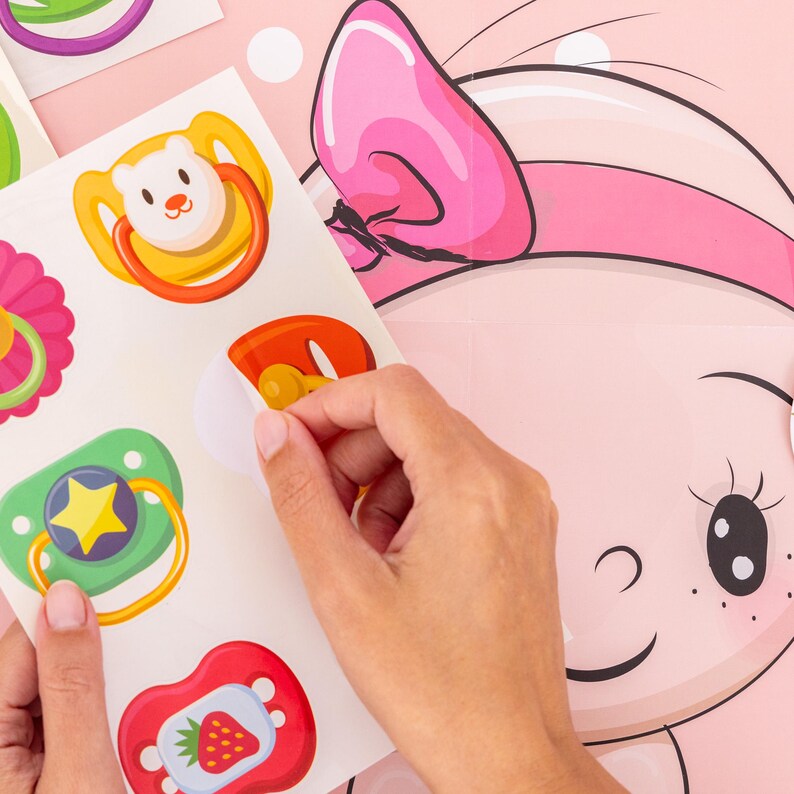 Pin the Dummy Baby Shower Game: A2 Poster, Eye Mask & Stickers - Etsy