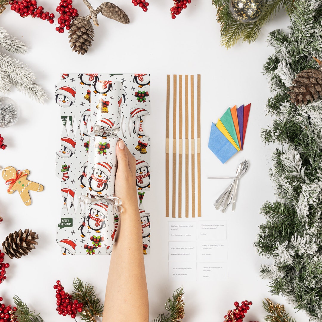 Make Your Own Christmas Cracker Kit Crackers Hats Snaps Penguin - Etsy