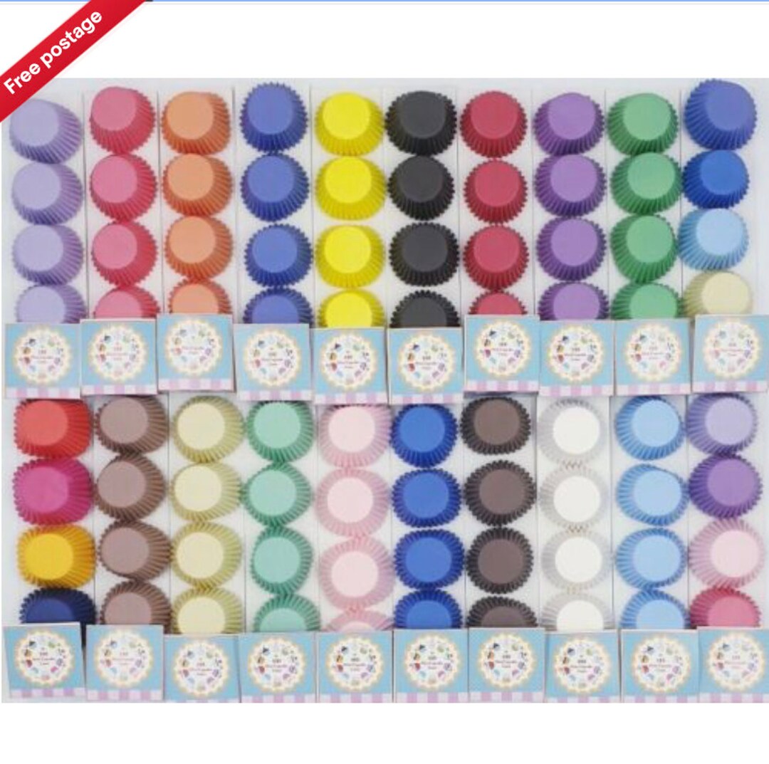 Mini Cupcake Cases Baking Muffin Cake Petits Fours 20 Different Colours ...