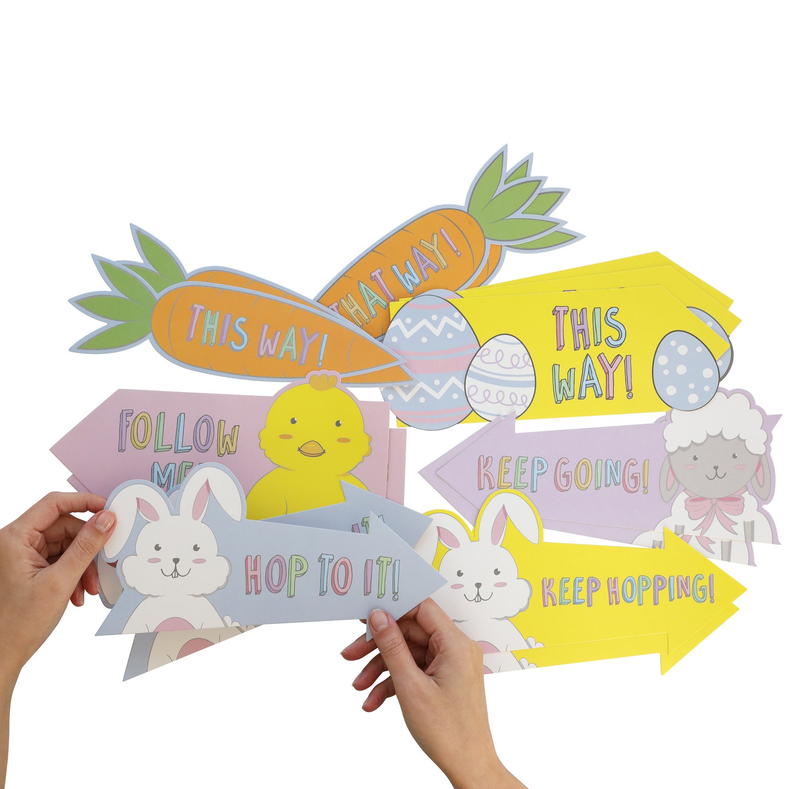 Easter Egg Hunt Arrow Signs: Kids Trail Game Decorations (15 Pack ...