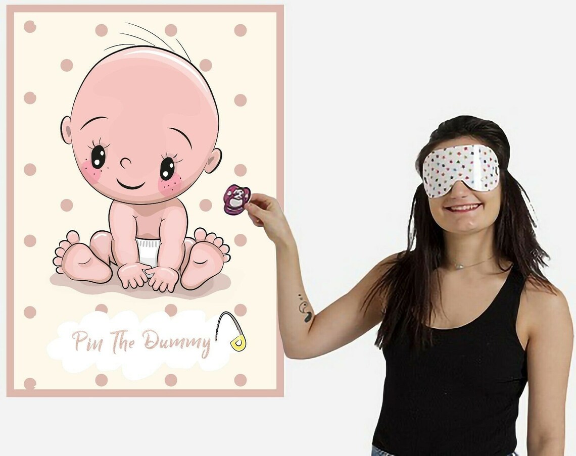 Pin the Dummy on the Baby Shower Party Game Baby Girl Boy Unisex ...