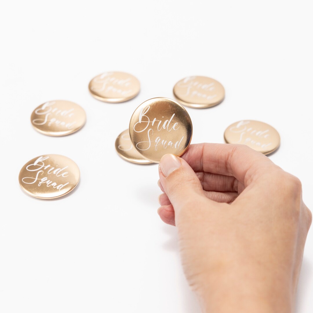 Bride Squad Gold Badges: Hen Party Accessories, Pack of 8 - Etsy UK