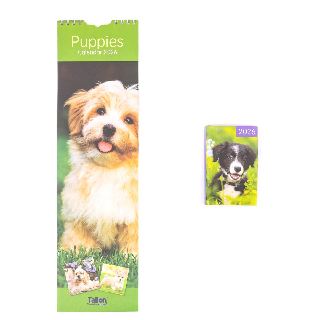 2026 Slim Calendar & Diary Set Planner Spiral Cats Dogs Flowers Garden ...