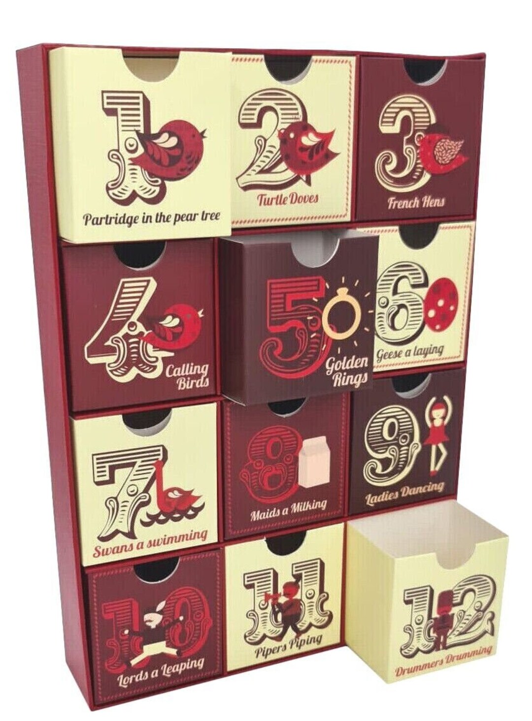 Fill Your Own Advent Calendar 1-12 Days 12 Draws Christmas Countdown ...