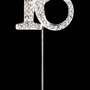 Silver Number 16 Cake Pick Topper Decoration 16th Diamante Sparkly - Etsy
