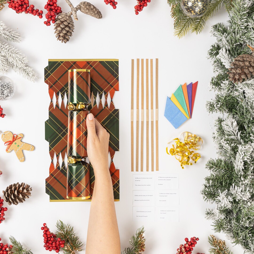 Christmas Cracker Make Your Own Kit Crackers Hats Tartan - Etsy UK