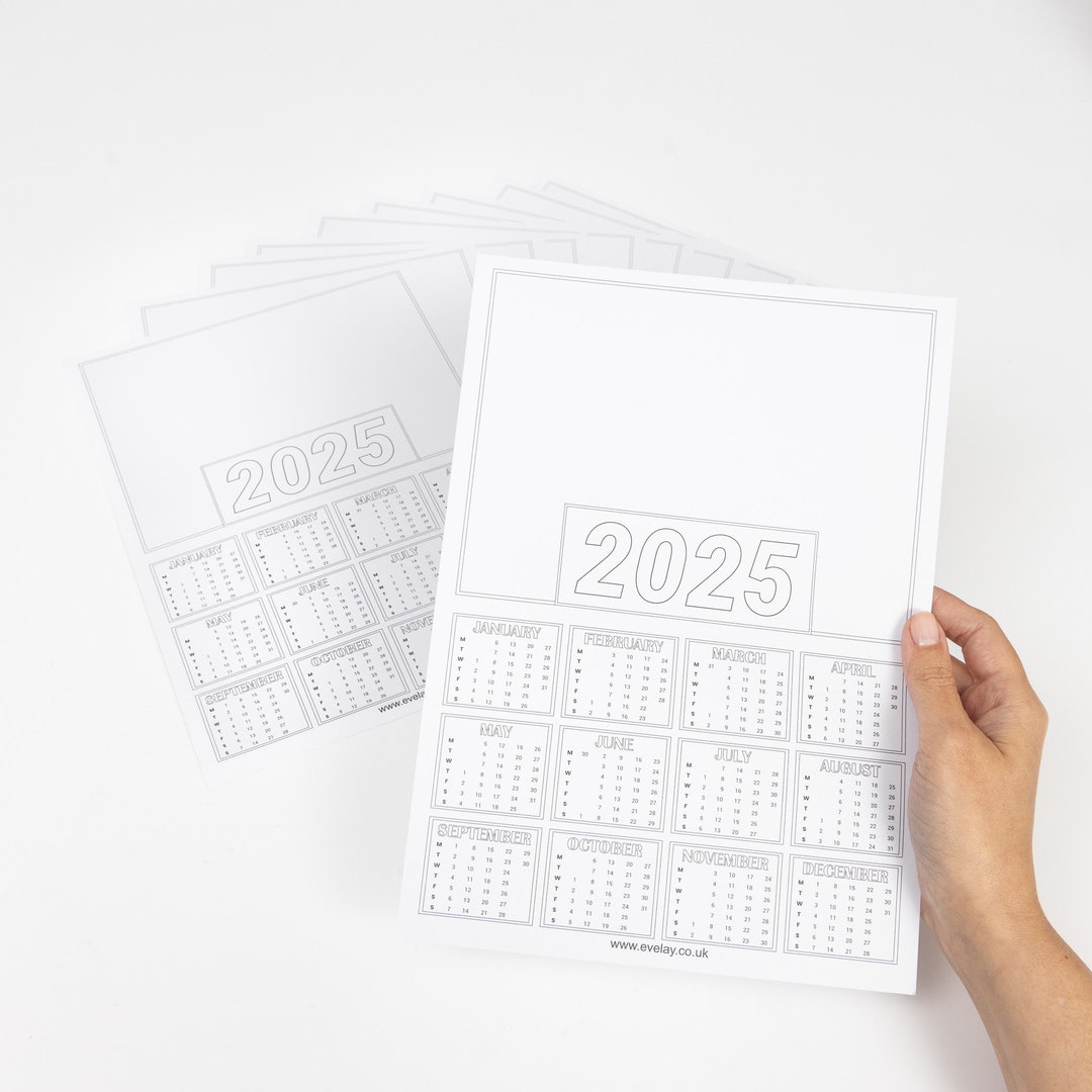 2025 Calendar A4 Blanks White Mini Year to View 1-100 Pack Create Make ...