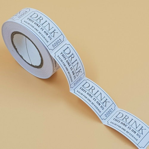 Roll of 250 Free Drink Tokens Ticket Party Wedding This Drink - Etsy